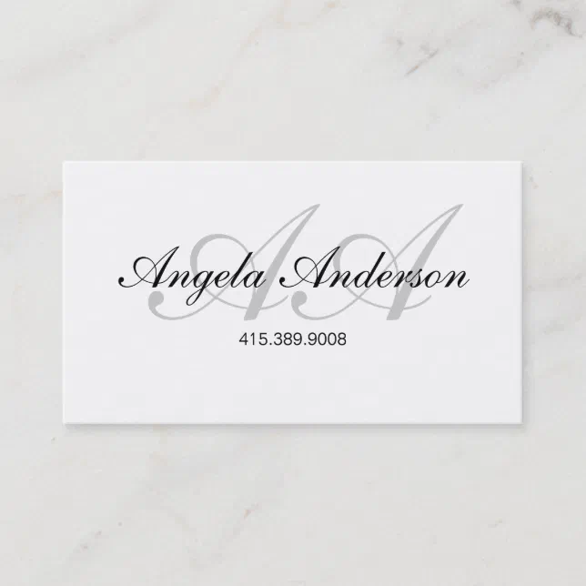 Script Typographic Name And Initials Business Card | Zazzle