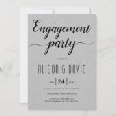 Script typography gray wedding engagement party invitation | Zazzle