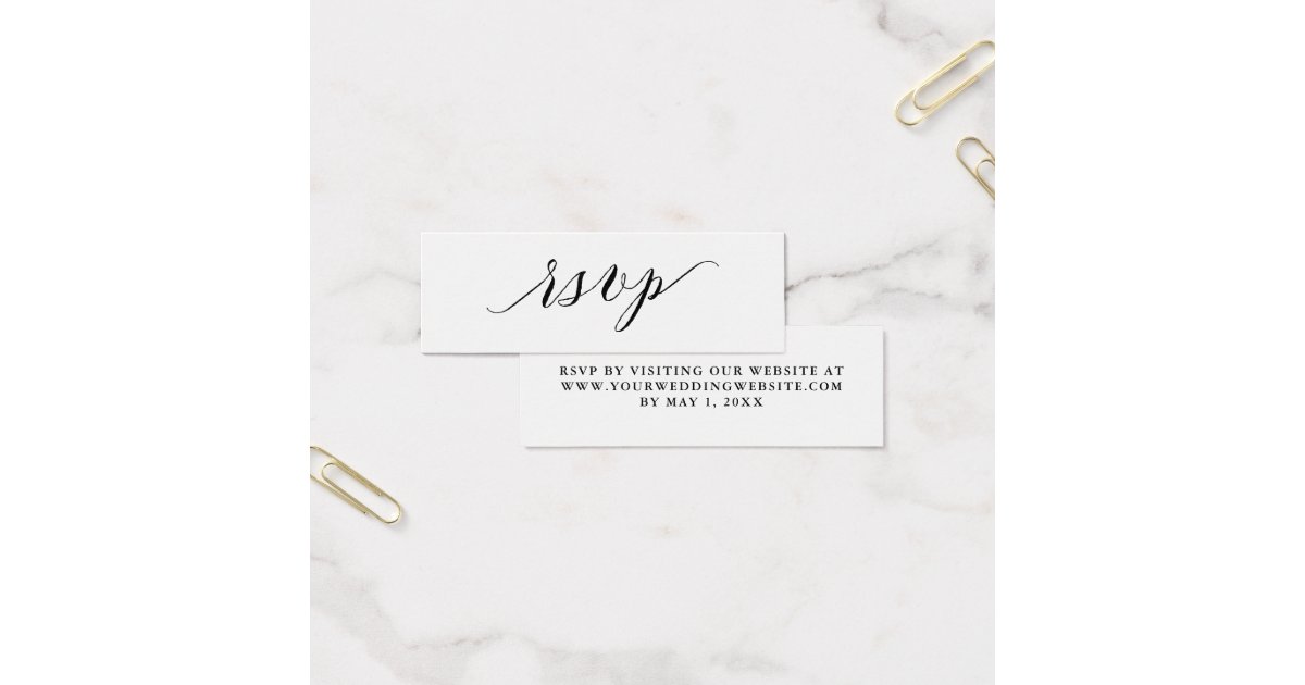 Script Typography | Wedding RSVP Online Card | Zazzle