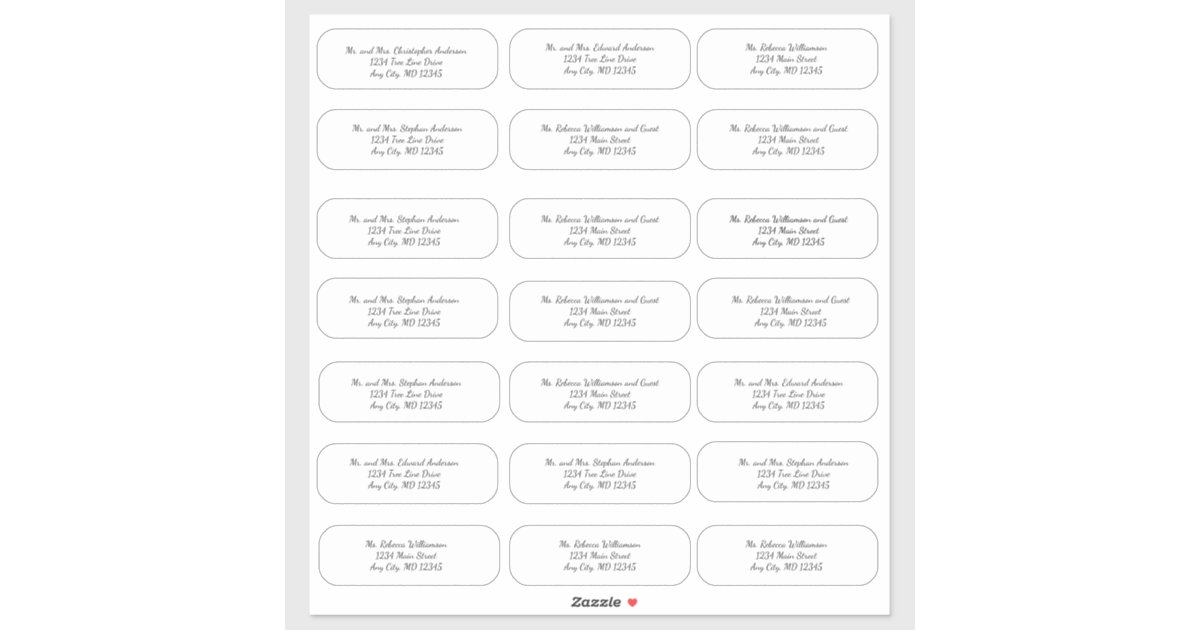 Script Wedding Envelope Address Stickers | Zazzle