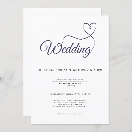 Script wedding invitation | Zazzle
