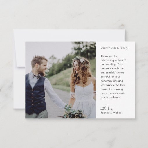 Script Wedding Thank You Card | Zazzle