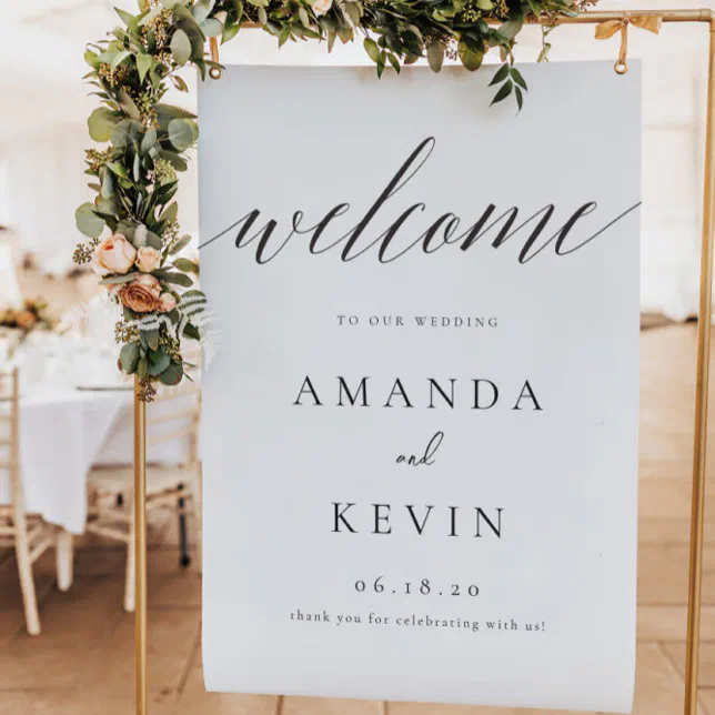 Script Wedding Welcome Sign | Zazzle