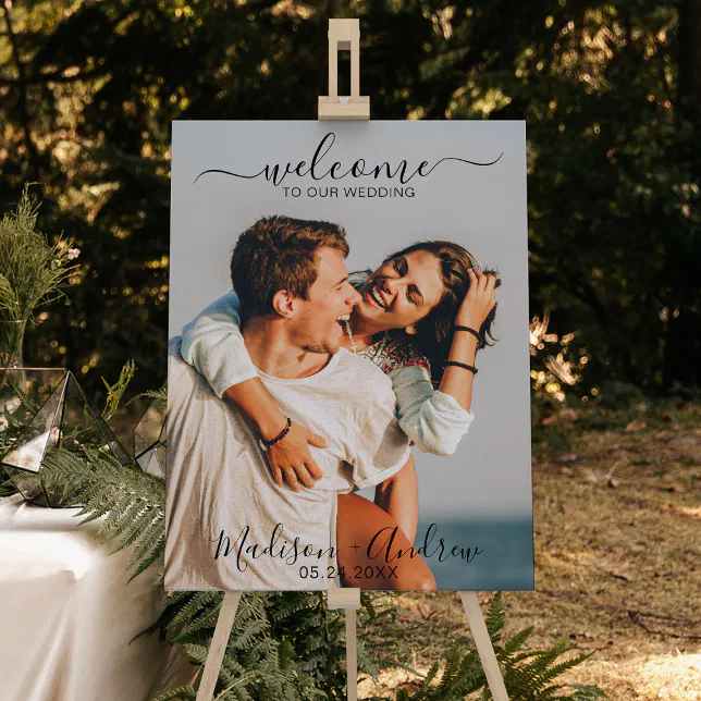 Script Wedding Welcome Sign Ceremony Decor | Zazzle