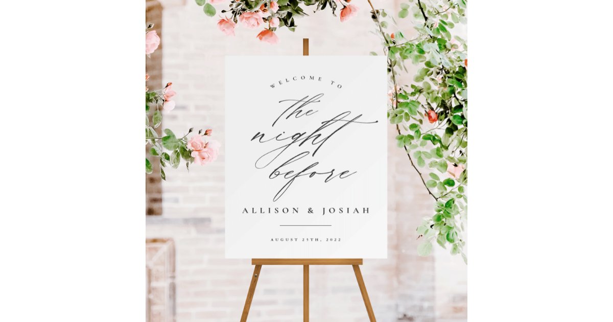 Script Welcome Night Before Rehearsal Dinner Foam Board | Zazzle
