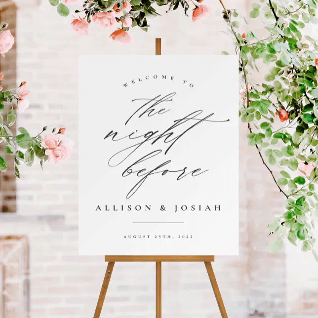 Script Welcome Night Before Rehearsal Dinner Foam Board | Zazzle