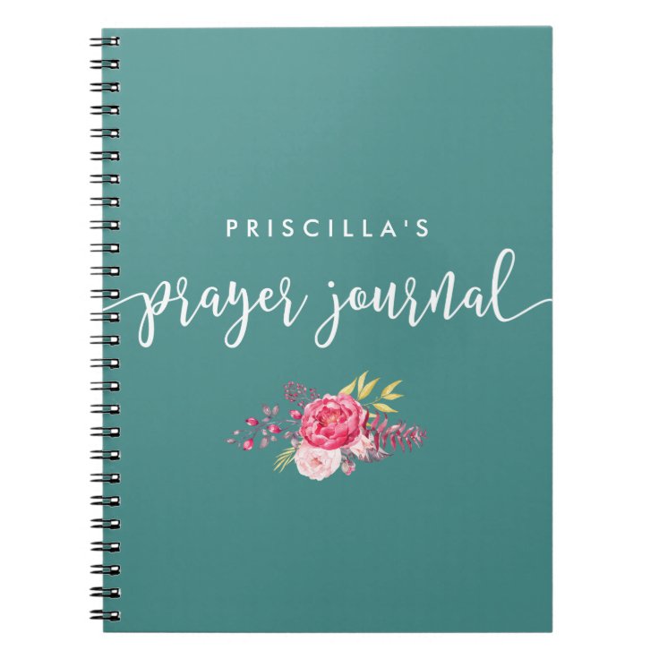 Scripted and Floral Prayer Notebook | Zazzle