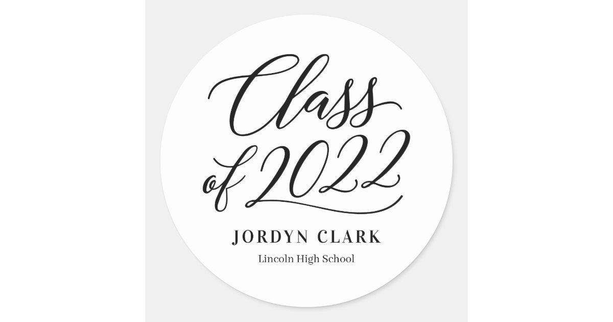 Scripted Class Graduation Stickers Envelope Seals | Zazzle