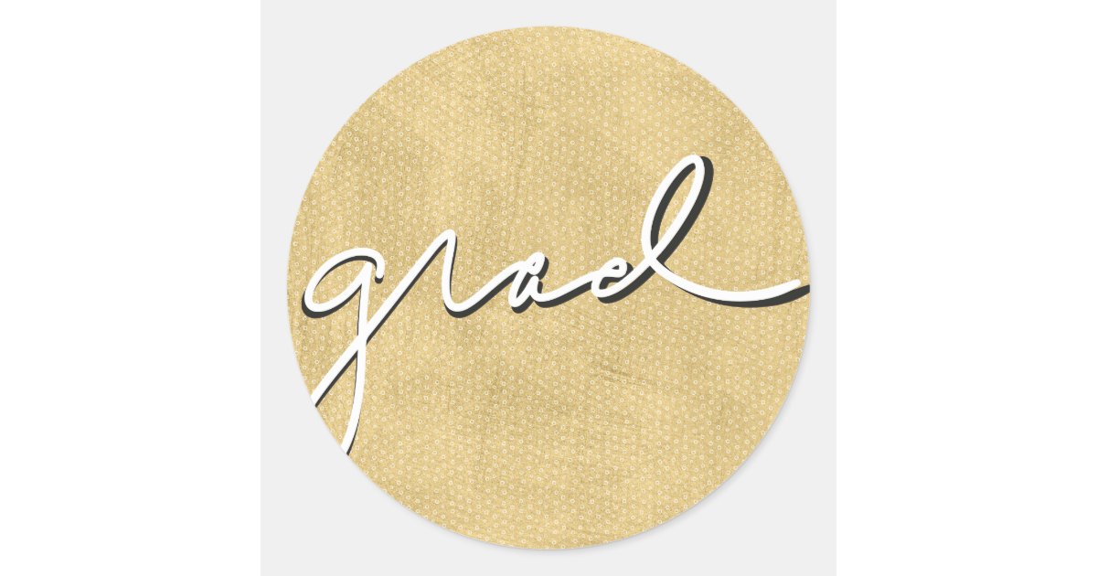 Scripted Grad Gold Classic Round Sticker | Zazzle