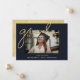 Scripted Grad Navy and Gold Photo Graduation Announcement | Zazzle