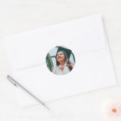 Scripted Grad Photo Classic Round Sticker | Zazzle
