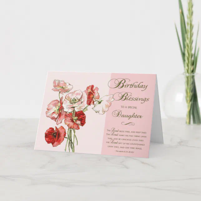 Scripture Birthday Blessings to a Special Daughter Card | Zazzle