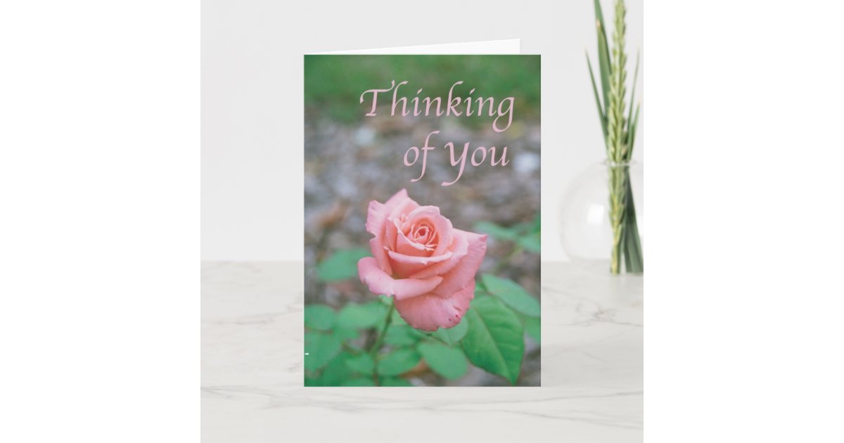 Scripture card -- "Thinking of you" with rose | Zazzle