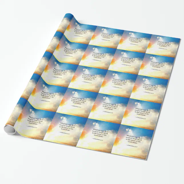 Scripture: Colossians 3:17, Bible Verse Wrapping Paper | Zazzle