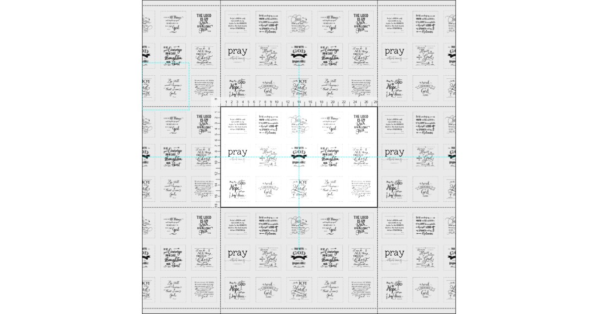 Scripture Cut-Out Blocks Quilting Fabric | Zazzle