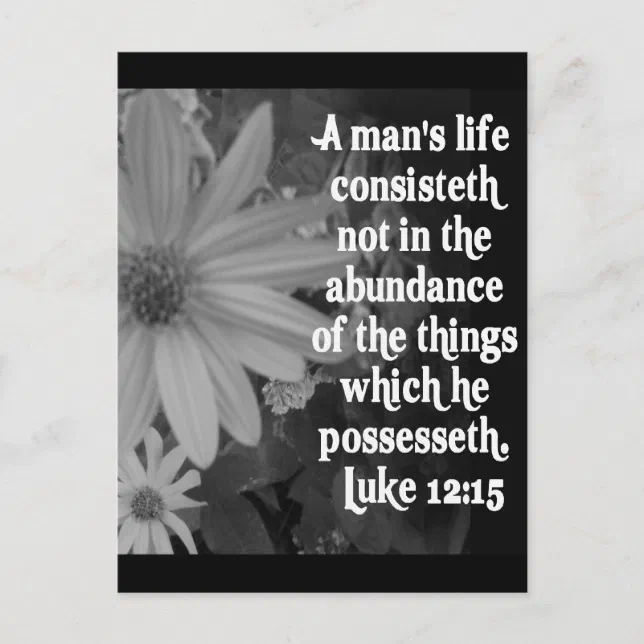 SCRIPTURE LUKE 12:15 POSTCARD | Zazzle