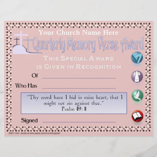 Scripture Memory Award | Zazzle