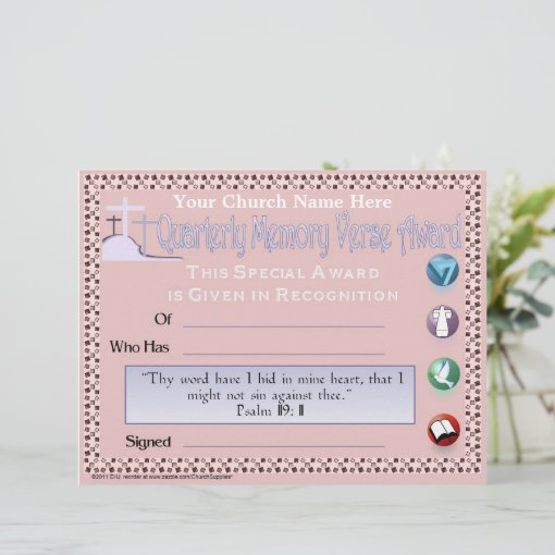 Scripture Memory Award | Zazzle