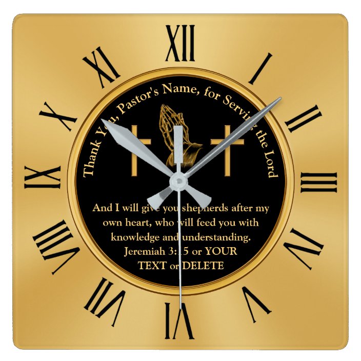 Scripture Pastor Appreciation Gifts or Christmas Square Wall Clock ...