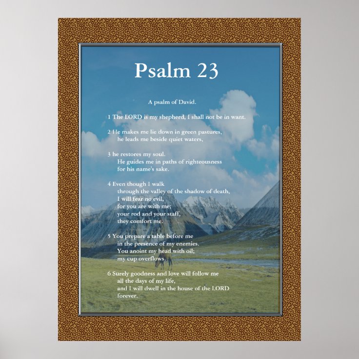 Scripture Template, Psalm 23 Poster | Zazzle