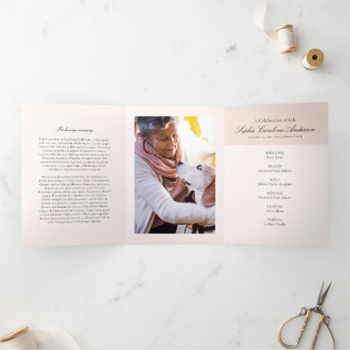 Scripty Celebration of Life Program | Zazzle