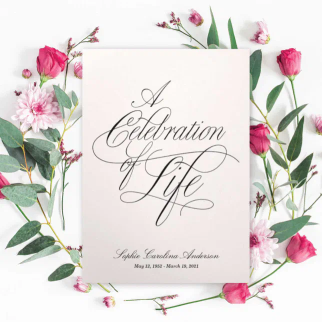 Scripty Celebration of Life Program | Zazzle