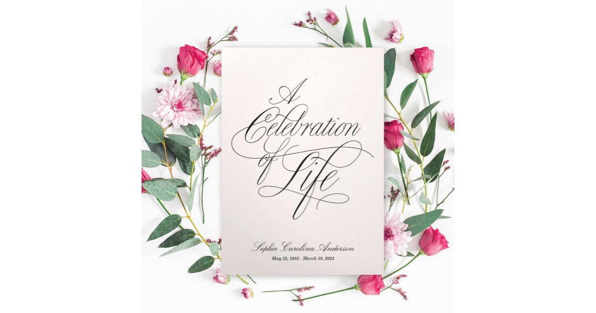Scripty Celebration of Life Program | Zazzle