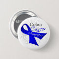 Scroll Ribbon Colon Cancer Awareness Pinback Button | Zazzle