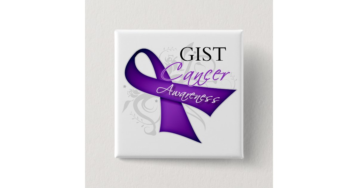 Scroll Ribbon GIST Cancer Awareness Button | Zazzle