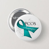 Scroll Ribbon -PCOS Awareness Pinback Button | Zazzle