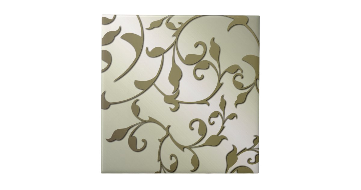 Scrolling Olive Leaves Ceramic Tile | Zazzle