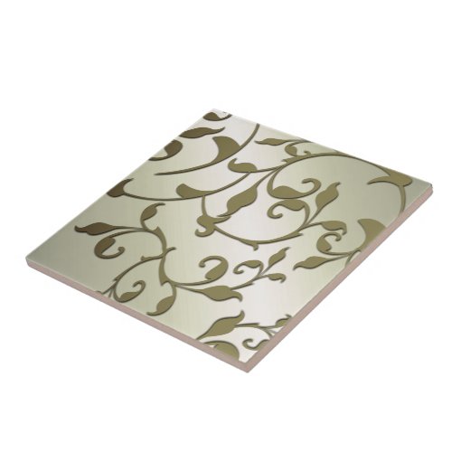 Scrolling Olive Leaves Ceramic Tile | Zazzle