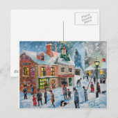 Scrooge A Christmas Carol winter snow scene ghosts Holiday Postcard ...