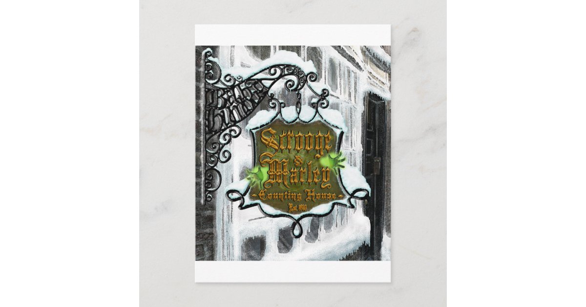 Scrooge&MarleySignScene Postcard | Zazzle