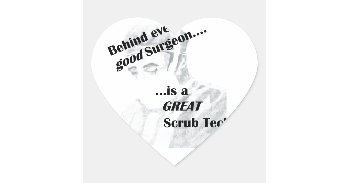 Scrub Tech Heart Sticker | Zazzle