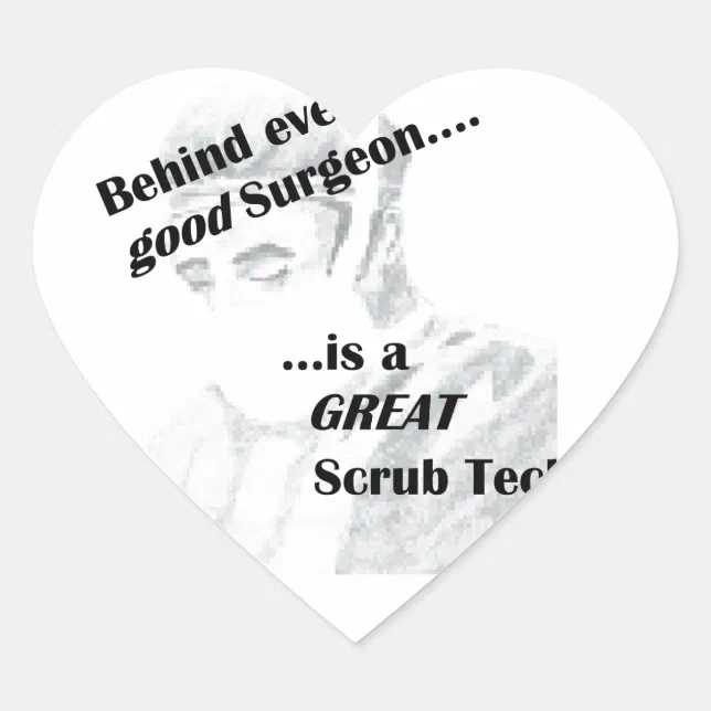 Scrub Tech Heart Sticker | Zazzle