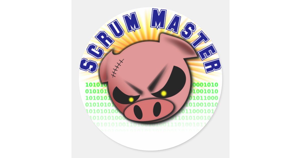 Scrum Master - Agile Scrum Master Pig Classic Round Sticker | Zazzle