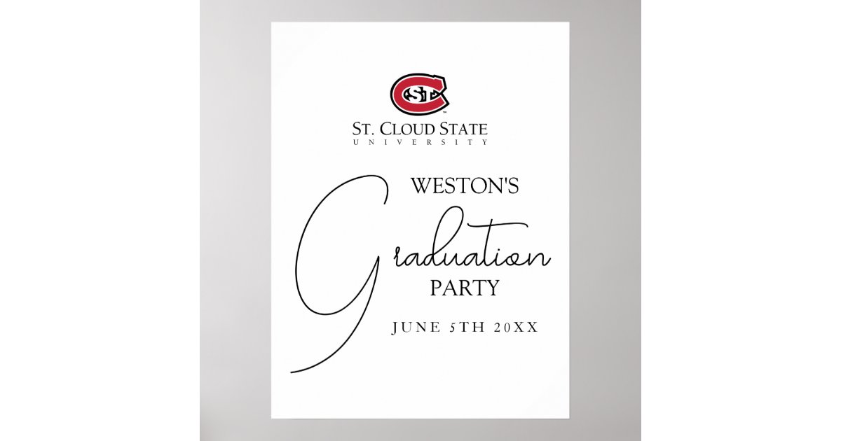 SCSU Athletic C-Logo | Classic Serif Text Poster | Zazzle