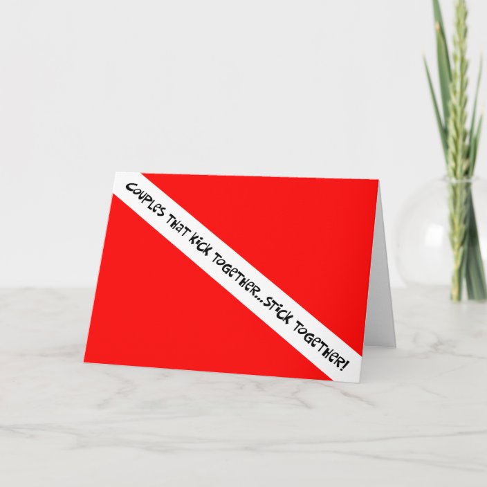 Scuba Couples Kick Together Stick Together Card | Zazzle.com