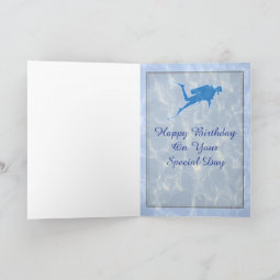 Scuba Diver Diver-Down Birthday Card | Zazzle