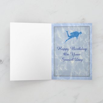 Scuba Diver Diver-Down Birthday Card | Zazzle