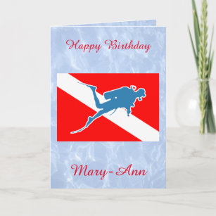 Diver Happy Birthday Birthday Card for Dive Lovers Scuba Diving ...
