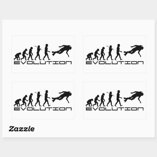 Scuba Diver Diving Water Sport Evolution Art Rectangular Sticker | Zazzle