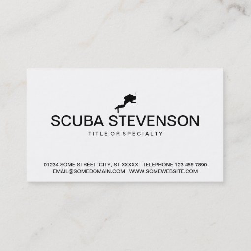 scuba diver icon business card | Zazzle