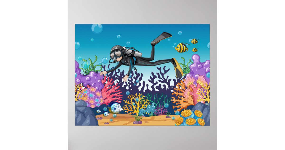 Scuba Diver poster | Zazzle