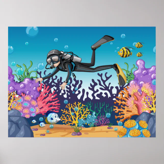 Scuba Diver poster | Zazzle