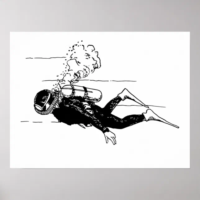 Scuba Diver Poster | Zazzle