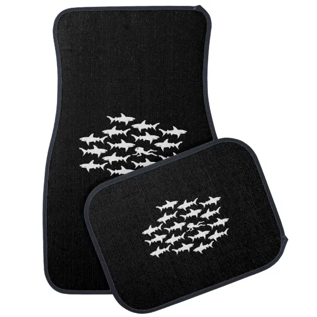 Scuba Diver Swimming with a School of Sharks Car Mat | Zazzle