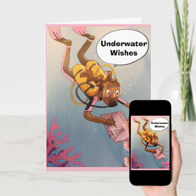 "SCUBA DIVER" UNDERWATER *HAPPY BIRTHDAY* GREETING CARD | Zazzle