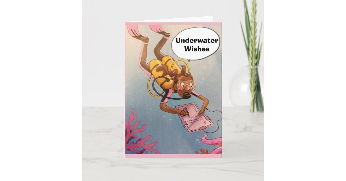 "SCUBA DIVER" UNDERWATER *HAPPY BIRTHDAY* GREETING CARD | Zazzle